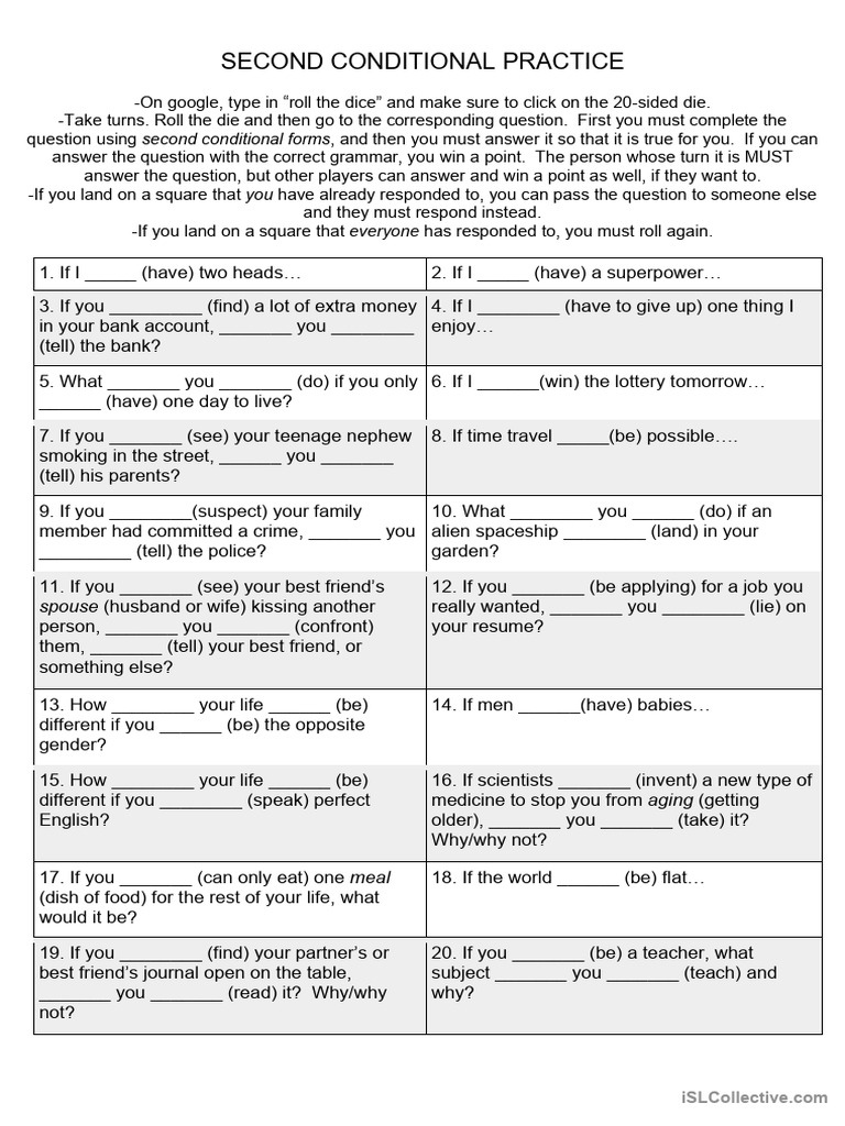 Second Conditional Dice Game | PDF