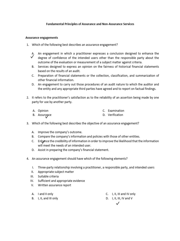 Fundamental Principles of Assurance and Non Assurance Services1 | PDF ...