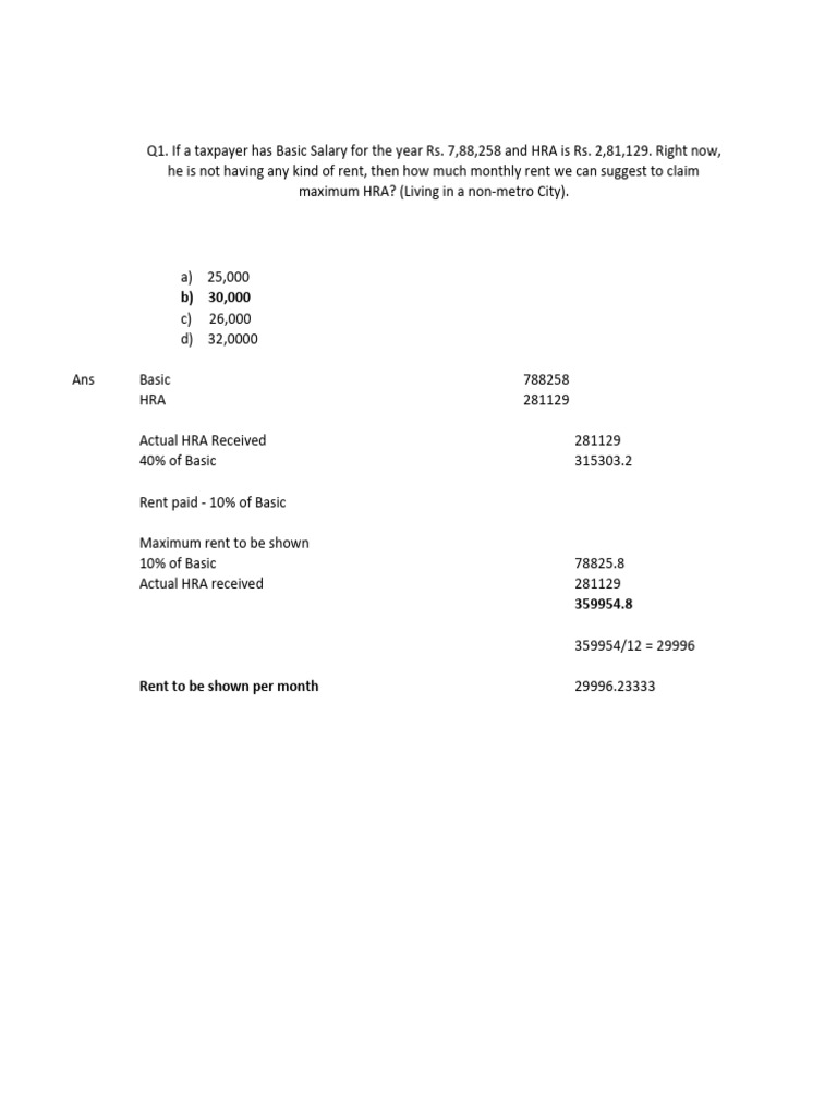 Rent reverse calculation | PDF Rent reverse calculation | PDF