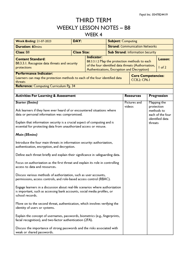 B8 Comp WK4 | PDF | Security | Computer Security