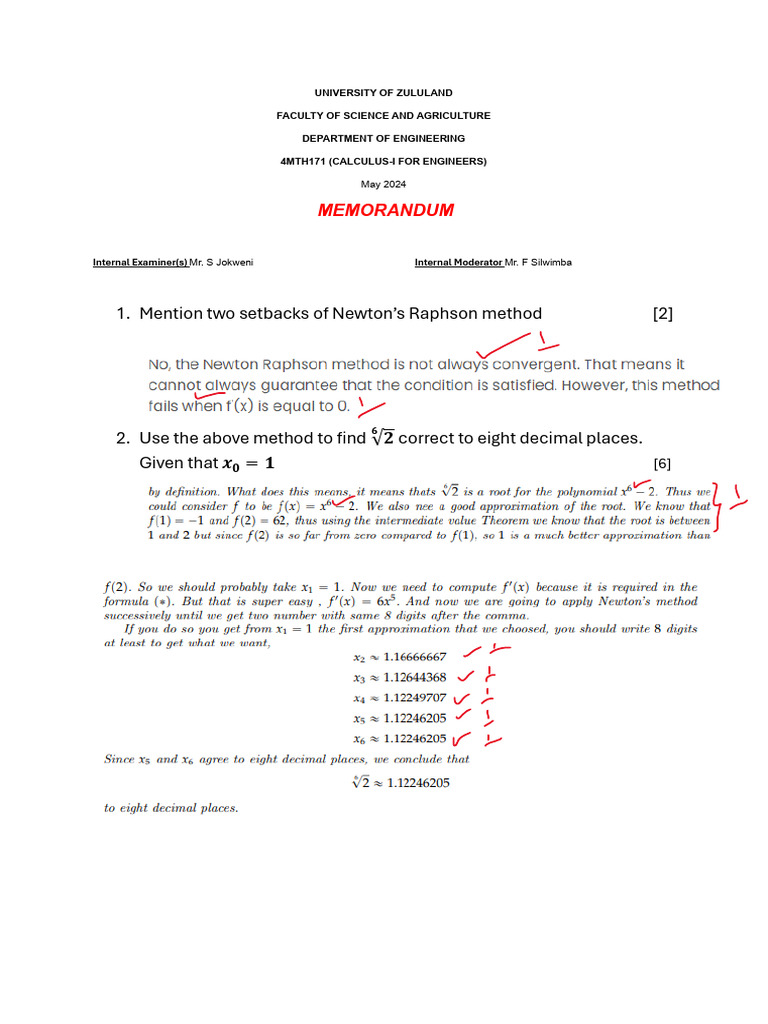 CLASS TEST MEMO | PDF