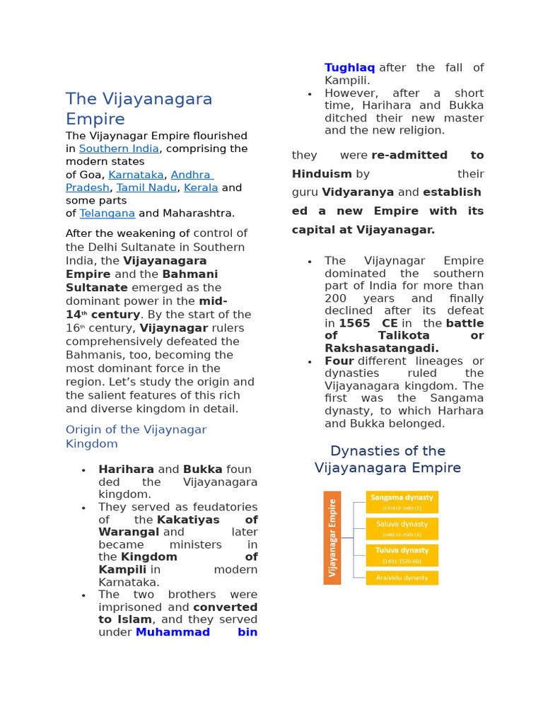The Vijayanagara Empire | PDF