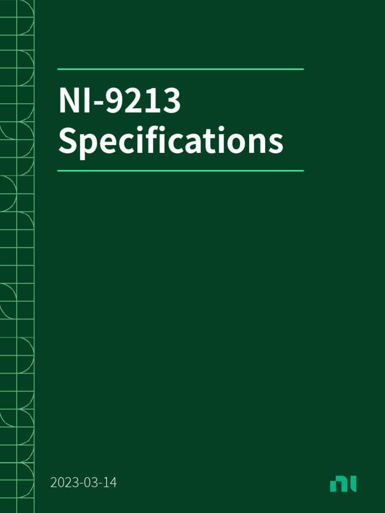 Ni 9213 - Specifications - 3 14 2023 | PDF