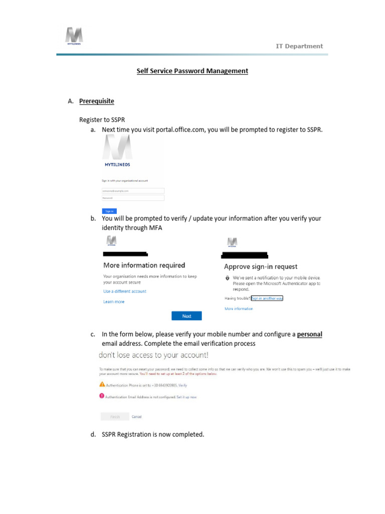 SSPR User Guide | PDF