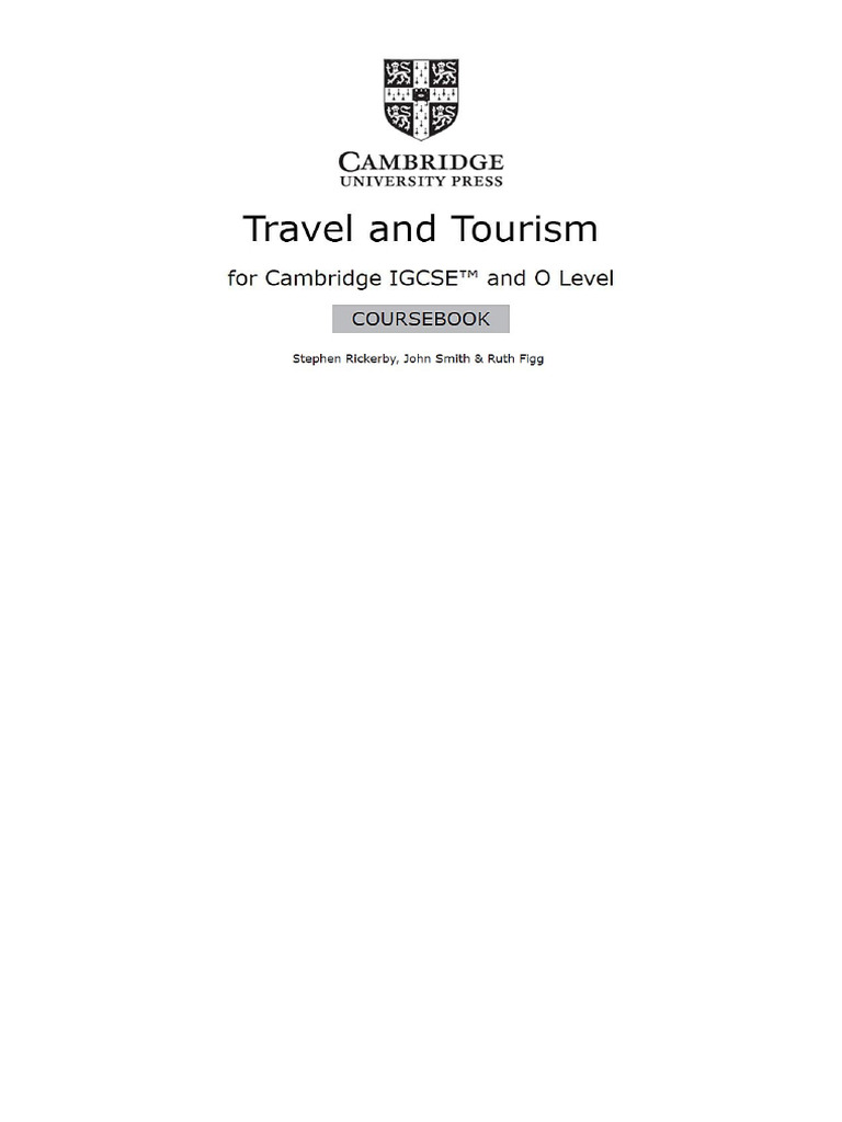 Cambridge International IGCSE and O Level Travel and Tourism 2nd ...