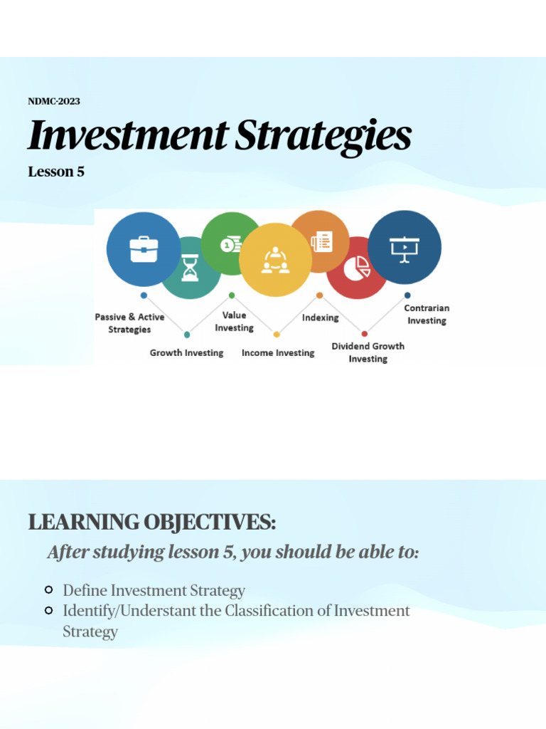 Lesson-5-Investment-Strategies | PDF