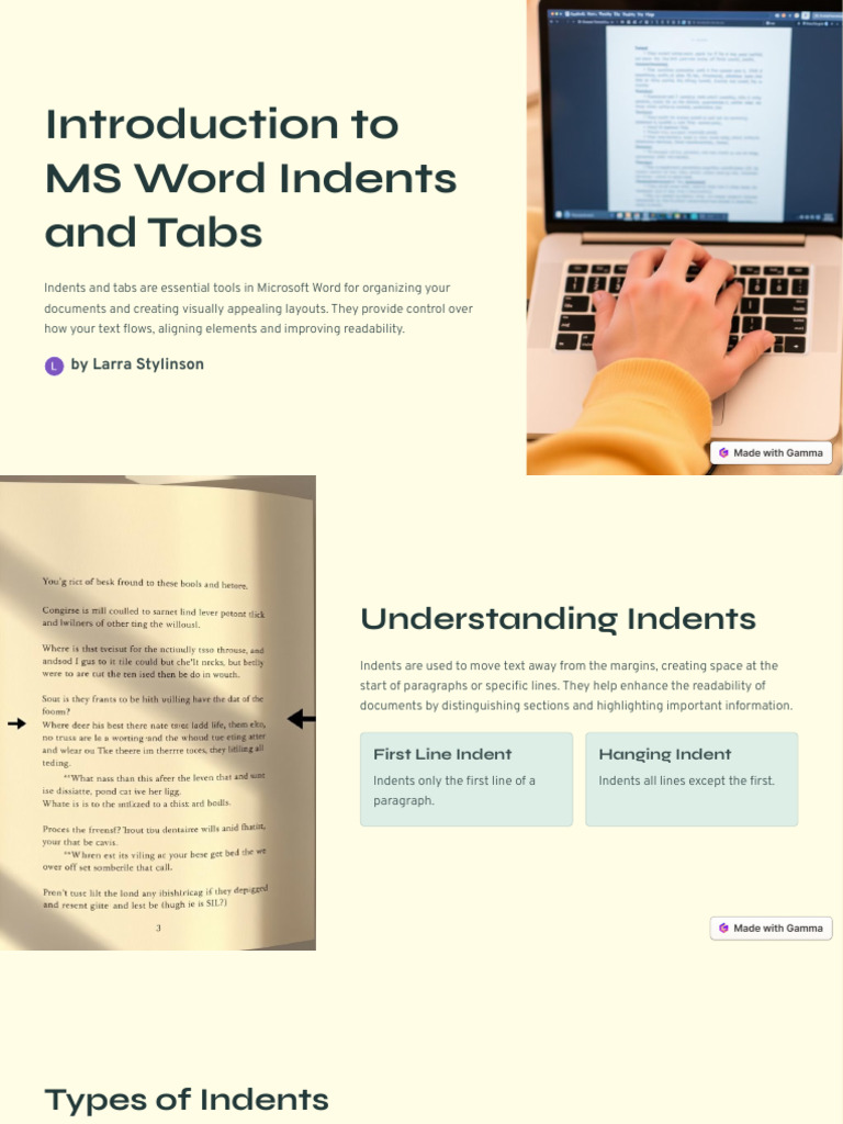 Introduction To MS Word Indents and Tabs | PDF | Paragraph | Microsoft Word