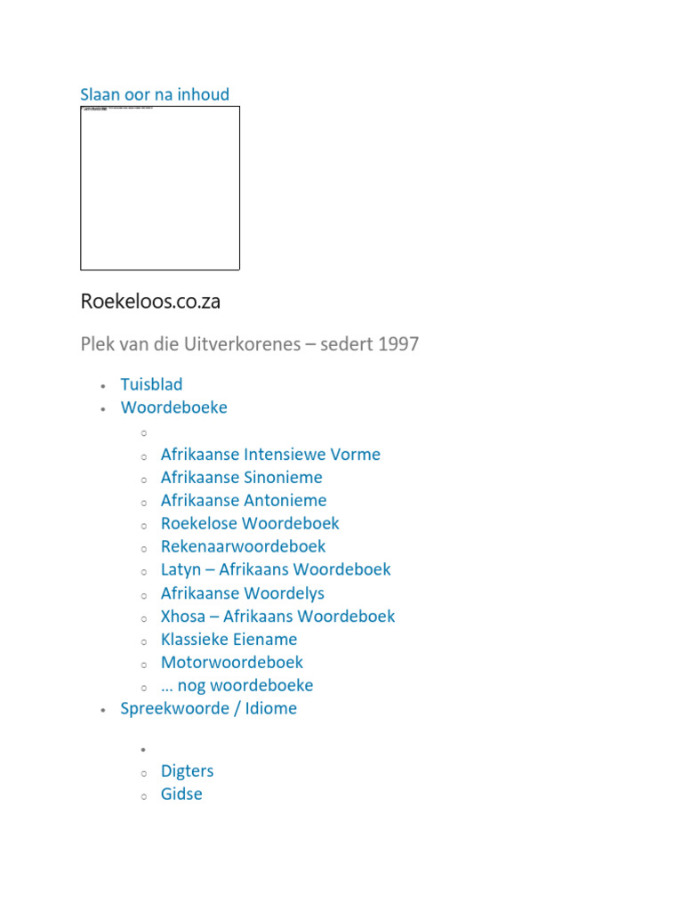 Afrikaanse Antonieme S - Z | PDF