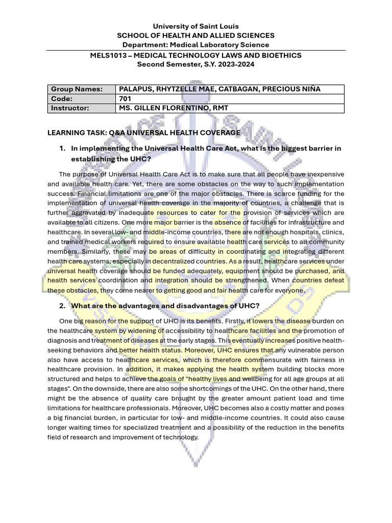 Learning Task UHC ACT - Palapus Catbagan | PDF