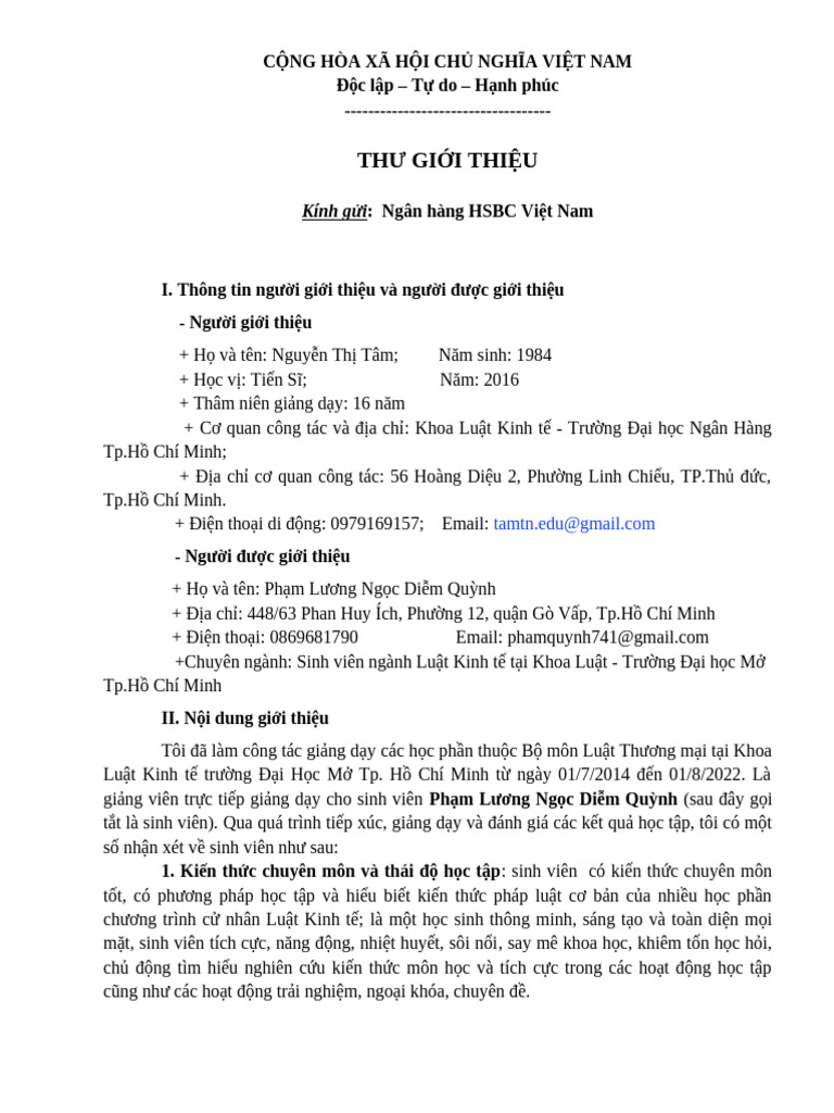 Thu Gioi Thieu. TS - Nguyen Thi Tam | PDF | Ho Chi Minh City | Southeast Asia