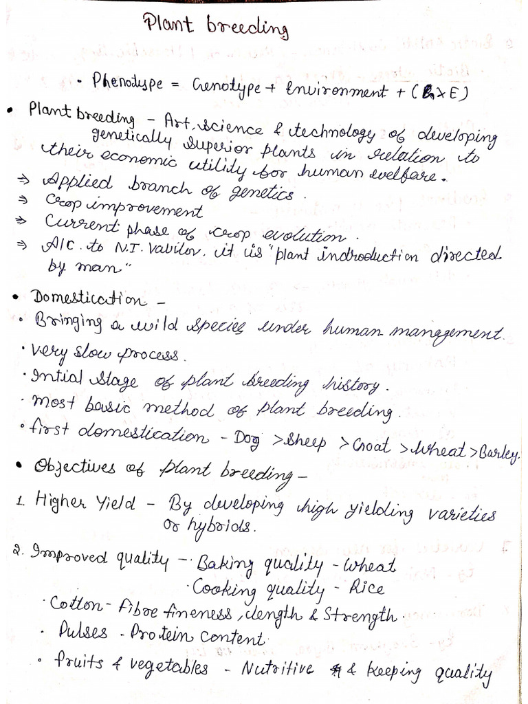 Plant Breeding Pre PG | PDF