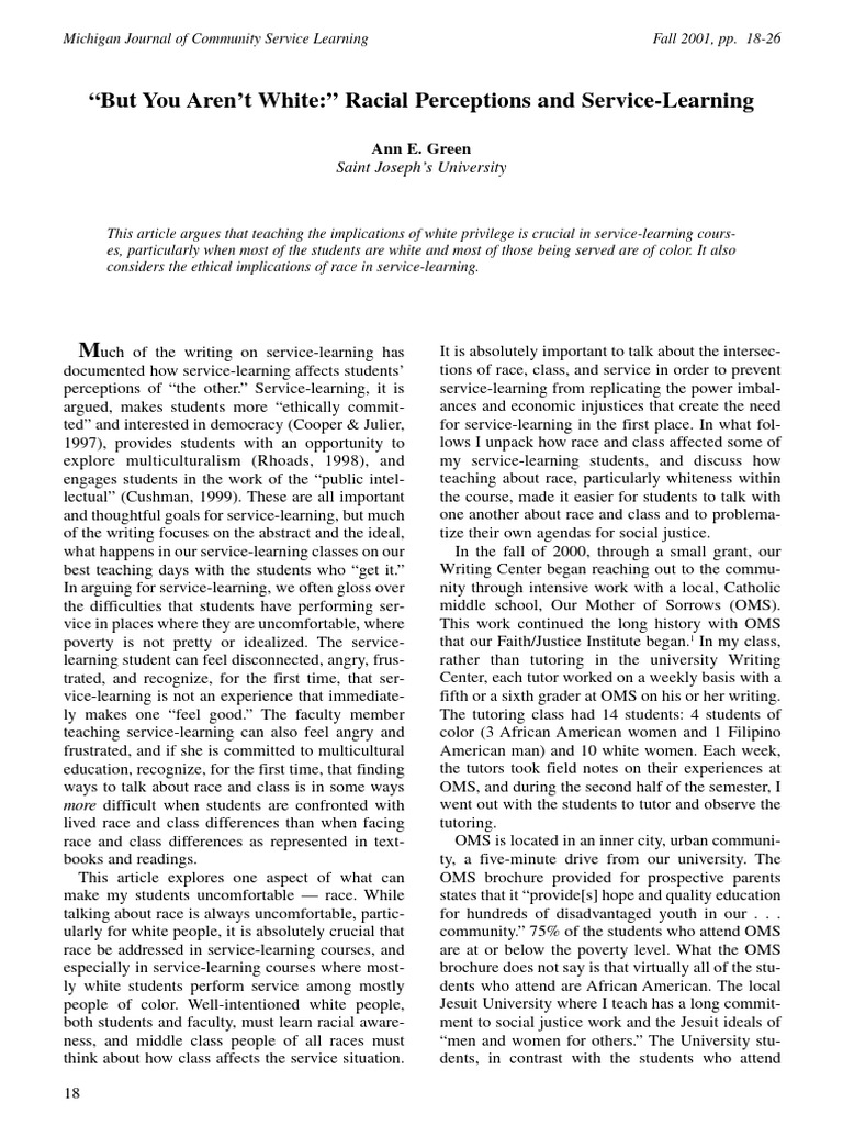 But You Arent White Racial Perceptions A | PDF