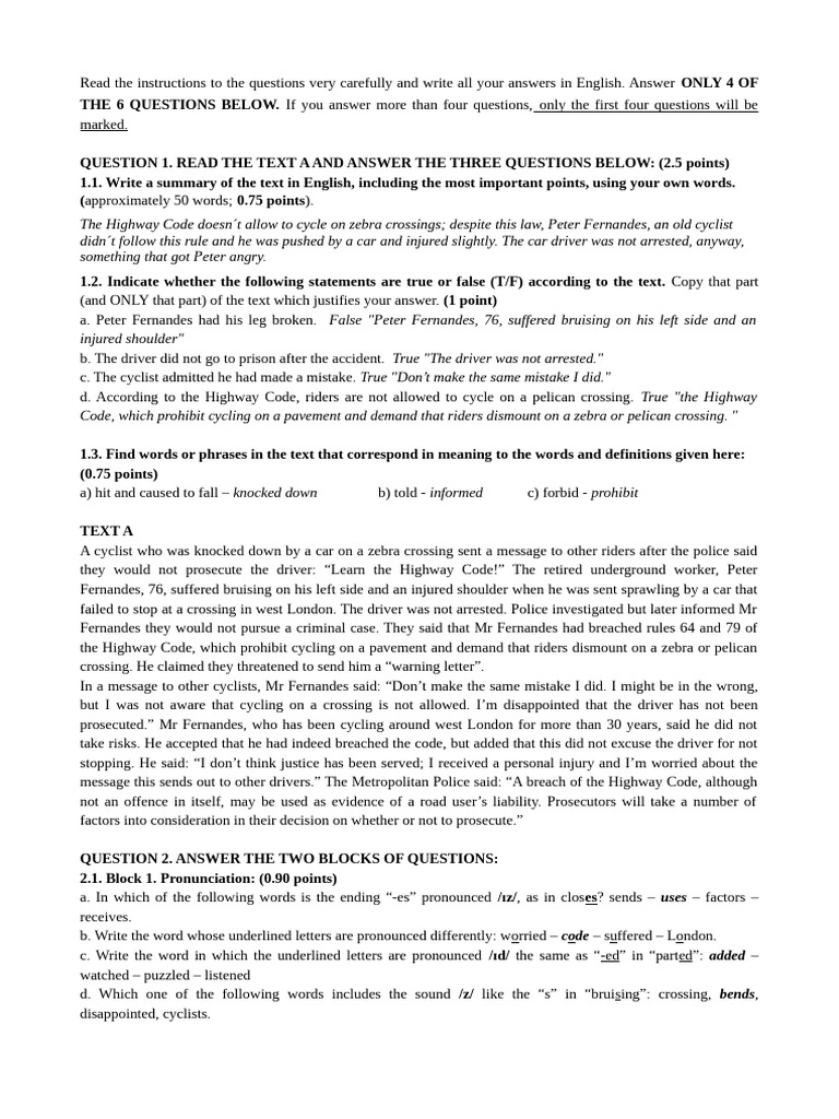 Examen 3- English - Solución | PDF