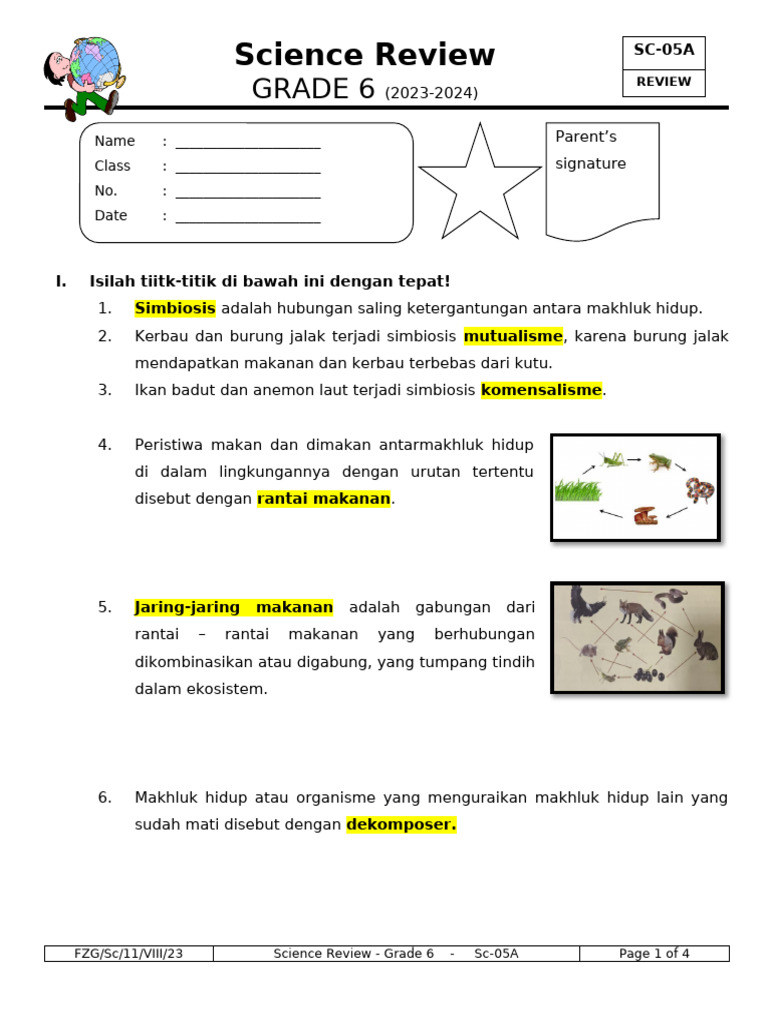 SC - 05A (ICP) Answer Keys | PDF