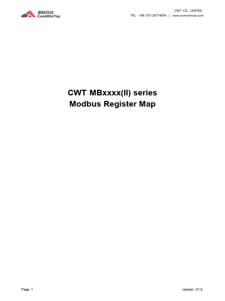 Modbus Register Map | PDF