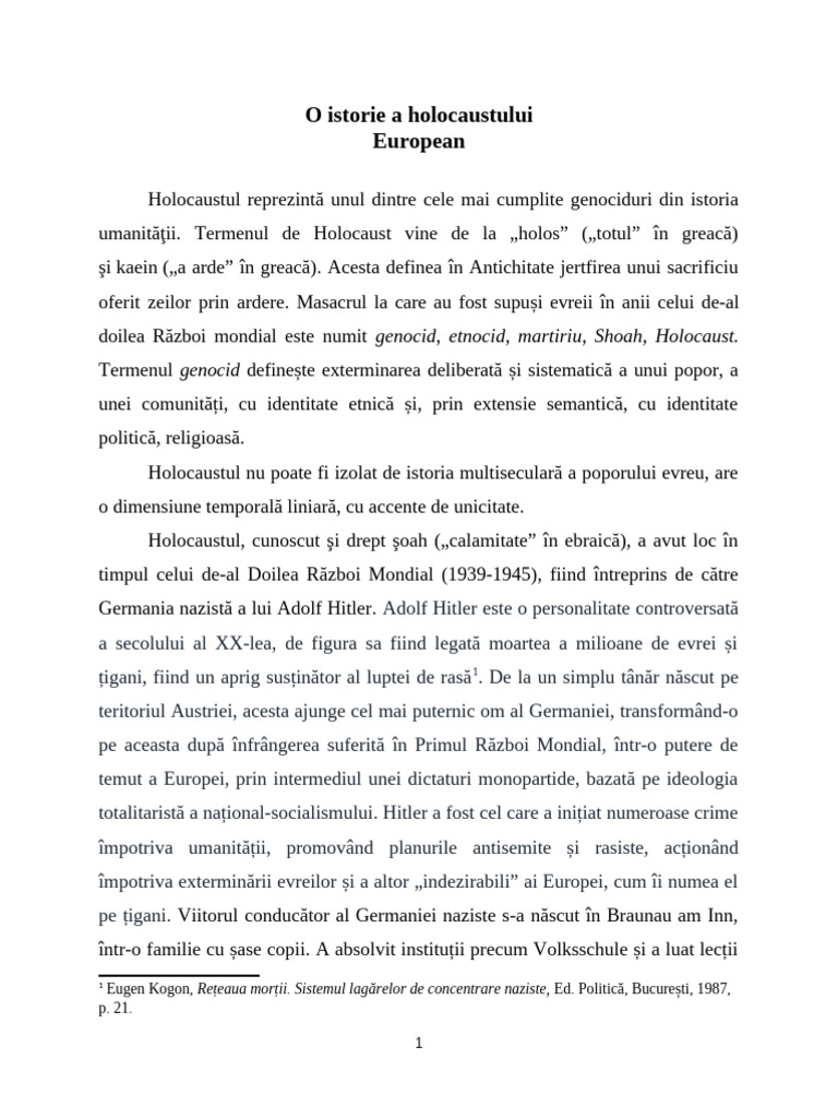 O Istorie A Holocaustului | PDF