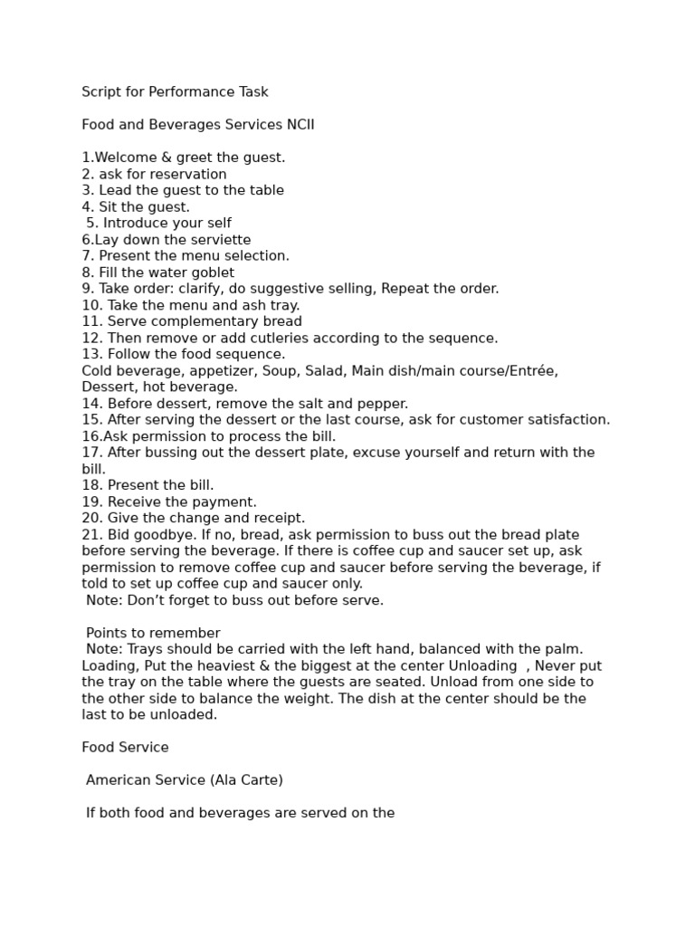 Script for Performance Task | PDF