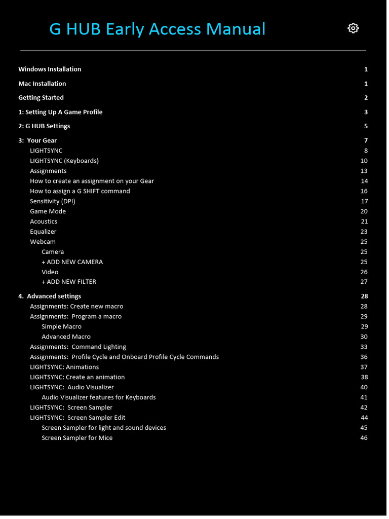 G HUB Early Access Manual | PDF