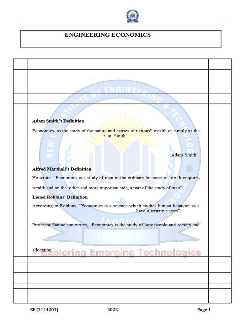 6_QB_Engineering Economics_SEM_4_CSE(AIML)_2022_Even | PDF