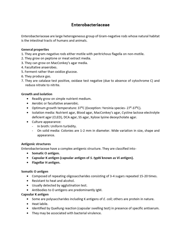 Enterobacteriaceae Modified | PDF