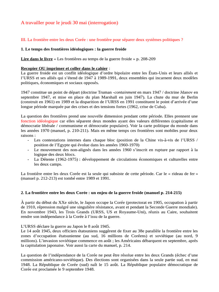 La Frontière Entre Corée Du Nord Et Corée Du Sud | PDF