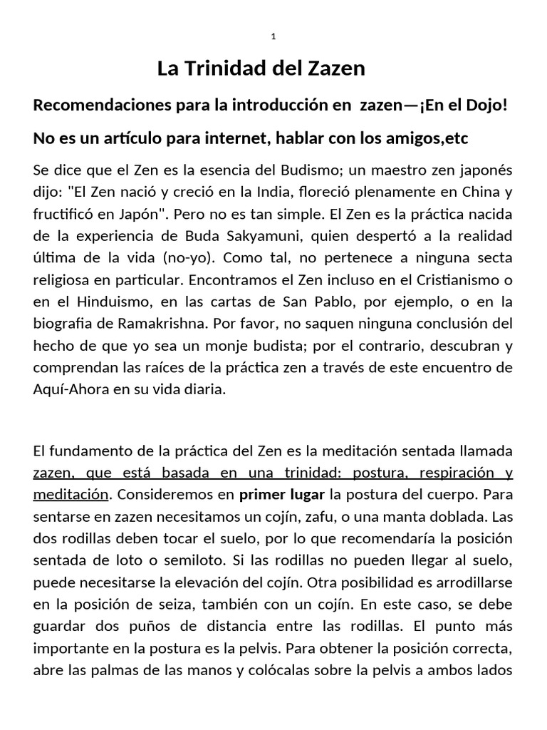La Trinidad del Zazen | PDF