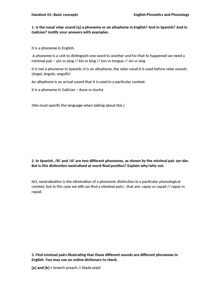 Handout 01 - PHONETICS | PDF