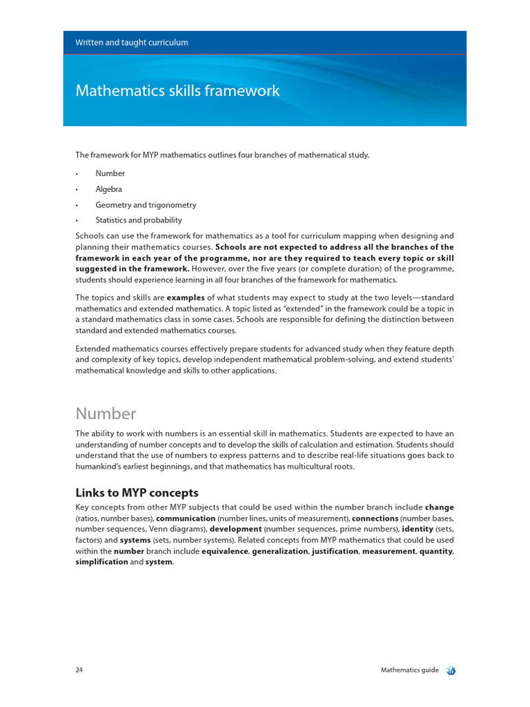 Maths Skills Framework | PDF