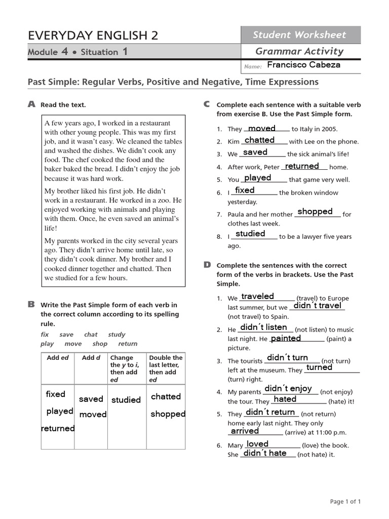 GR WS past simple1-FranciscoCabezaOrcajada | PDF