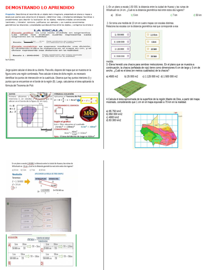 Ejercicios de Mapas y Escalas | PDF | Geometría | Geometría euclidiana