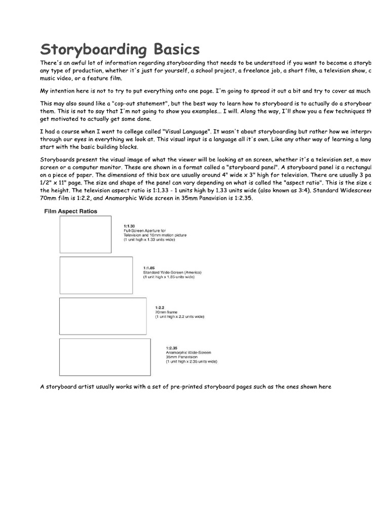 Storyboarding Basics | PDF