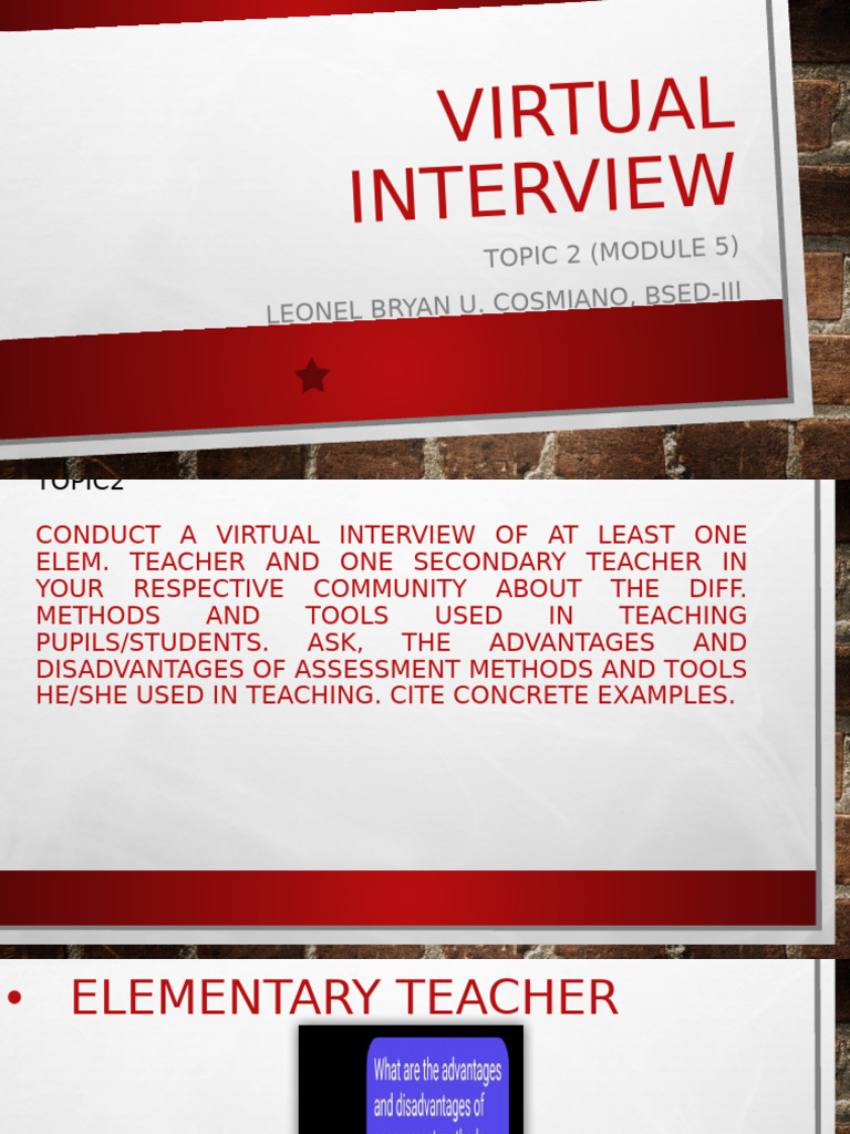 VIRTUAL INTERVIEW(TTL-1) MODULE 6 | PDF