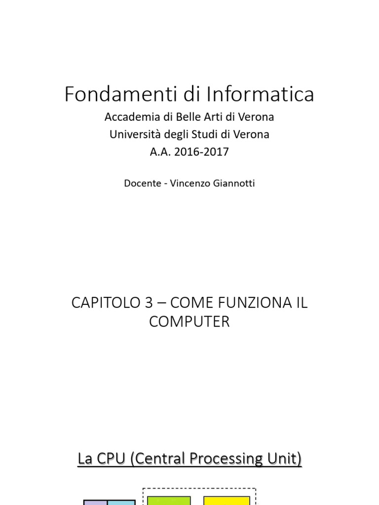 Capitolo 3 - Come Funziona Il | PDF