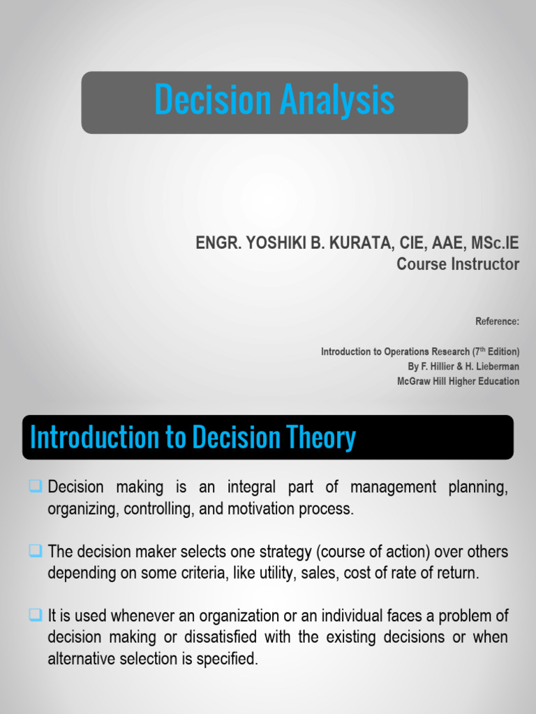 (5) Decision Analysis | PDF