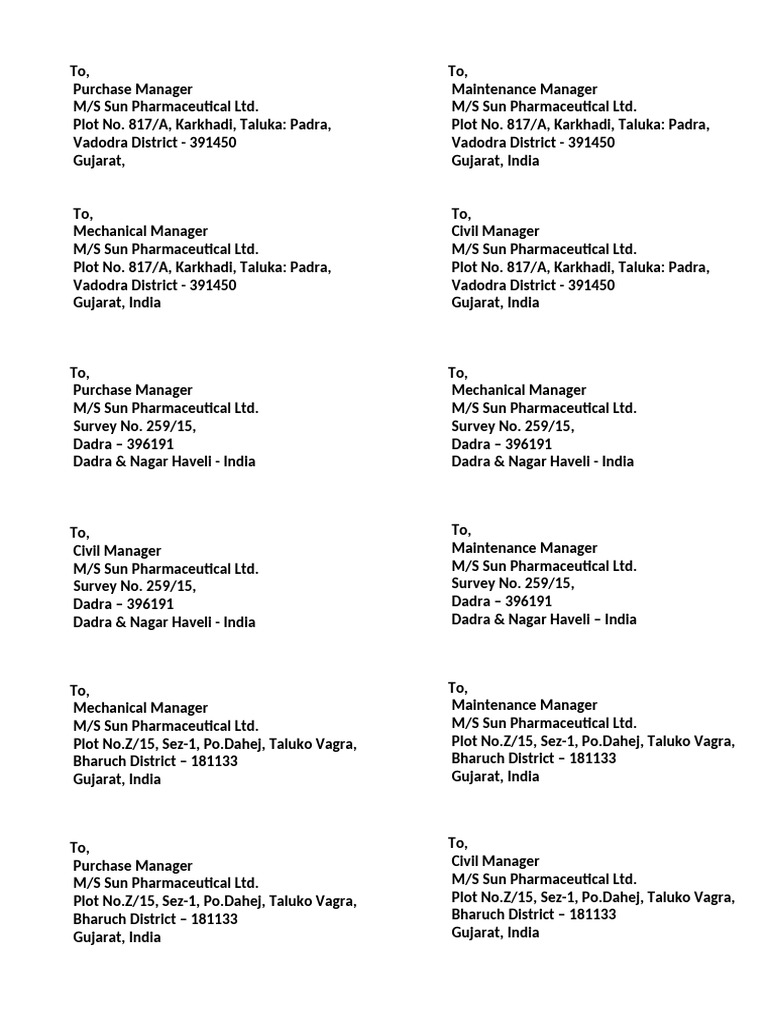Sample Address - Copy 2 | PDF