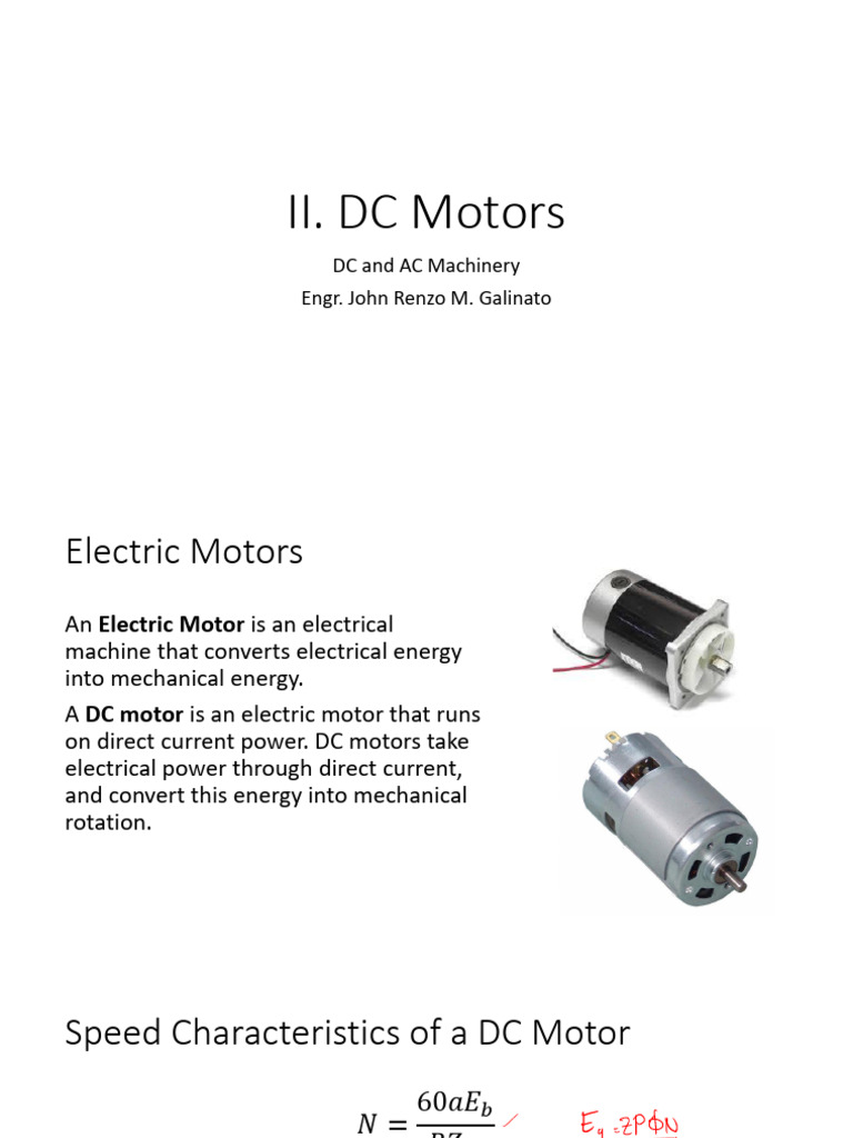 II. DC Motors | PDF