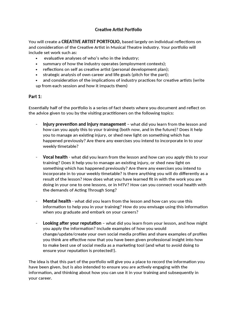 Creative Artist Portfolio Tips | PDF