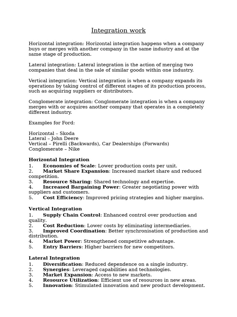 Integration Work | PDF