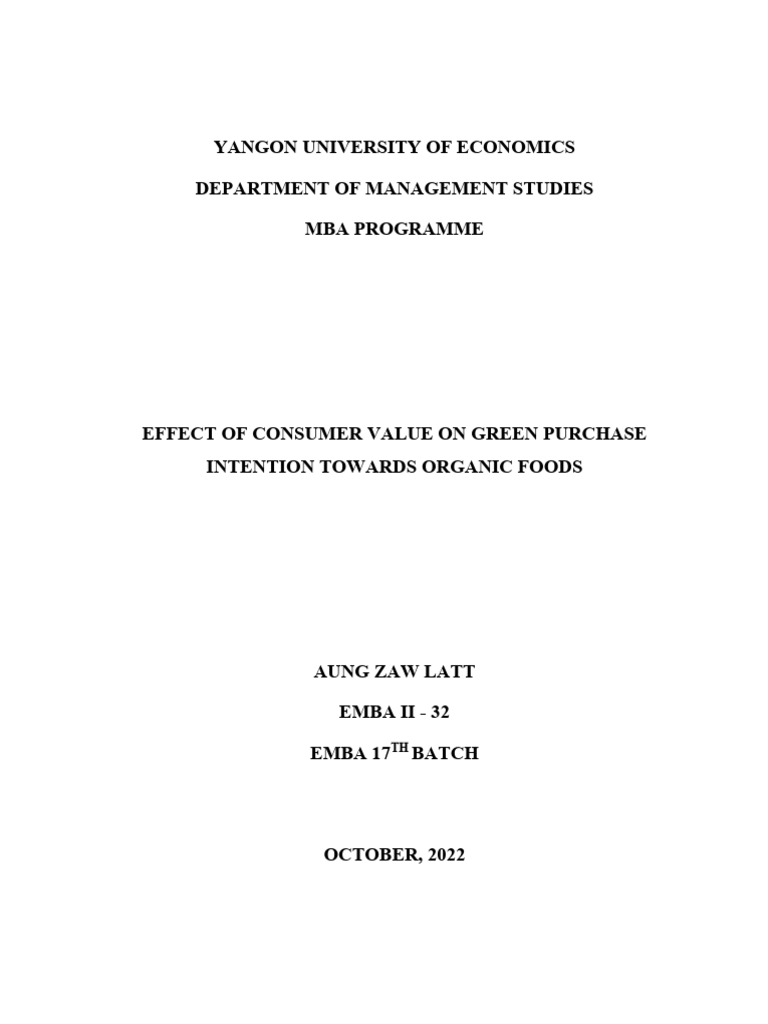 Aung Zaw Latt - EMBA-II-32 - Batch 17th | PDF