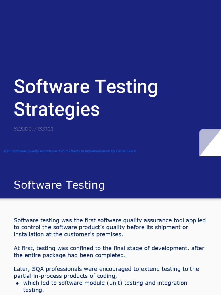 Lecture 7 - SW Testing - Strategies | PDF