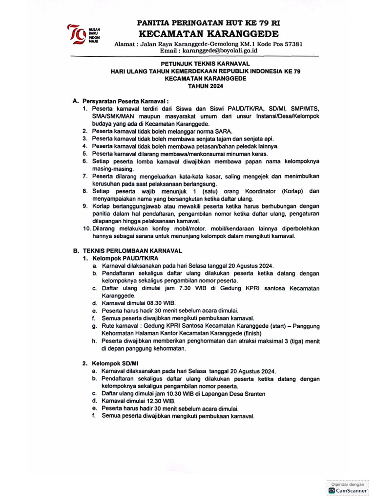 Tatib Karnaval 2024 | PDF