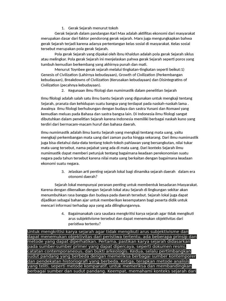 Gerak Sejarah Menurut Tokoh | PDF