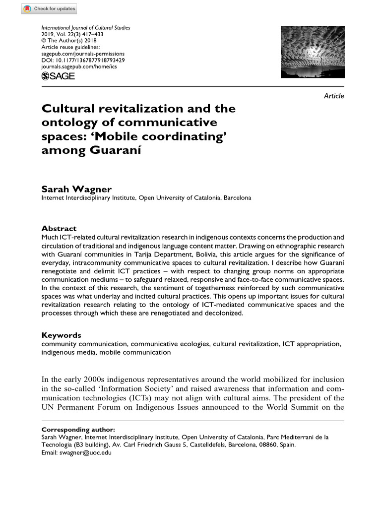 Cultural Revitalization and The Ontology of Communicative Spaces ...