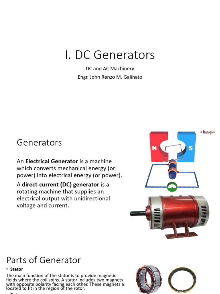 I. DC Generators | PDF