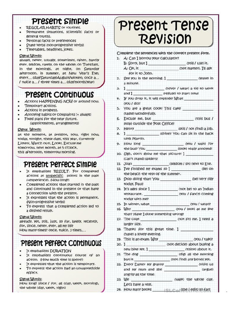 Present tenses | PDF