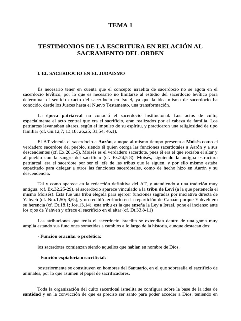 Sacerdocio en el Judaísmo y NT | PDF | Sacerdote | Jesús