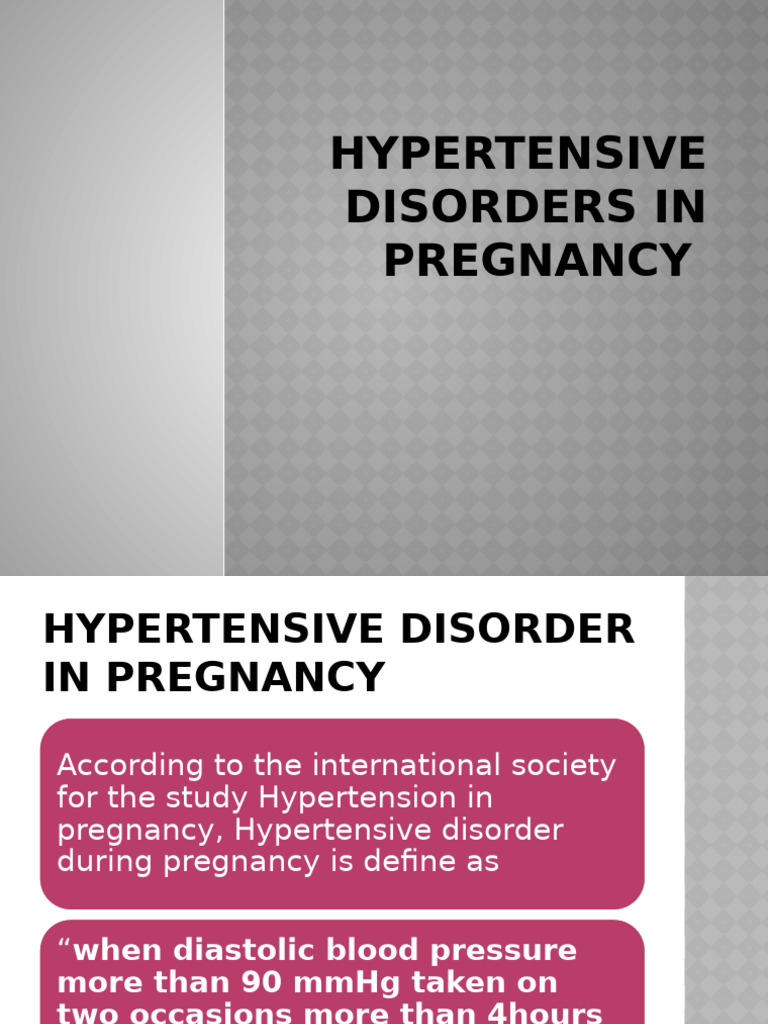 Hypertensive Disorders in Pregnancy | PDF