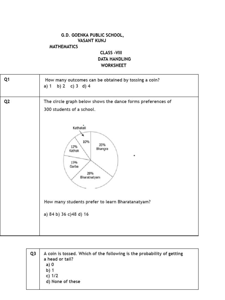 WS Class 8 CHAPTER 4 Data Handling (Edited) | PDF
