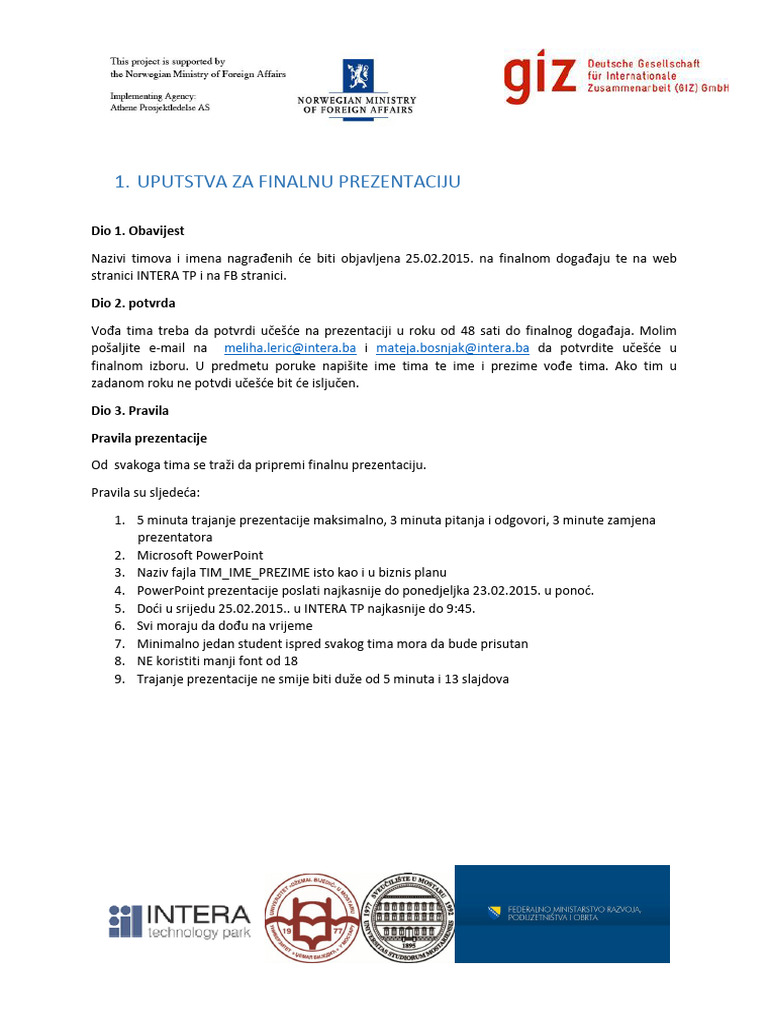 Uputstva - Za Prezentacije | PDF