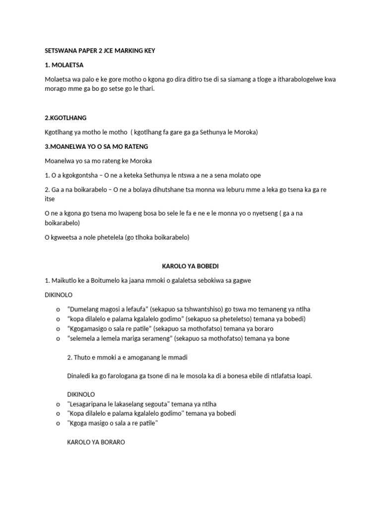 SETSWANA PAPER 2. MKPDF | PDF